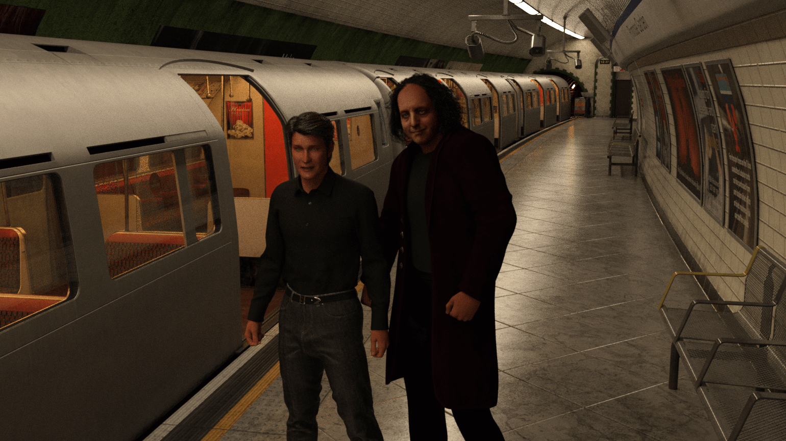 Sam and the Train Ghost. 3D Render, Digital Art by westcala1c