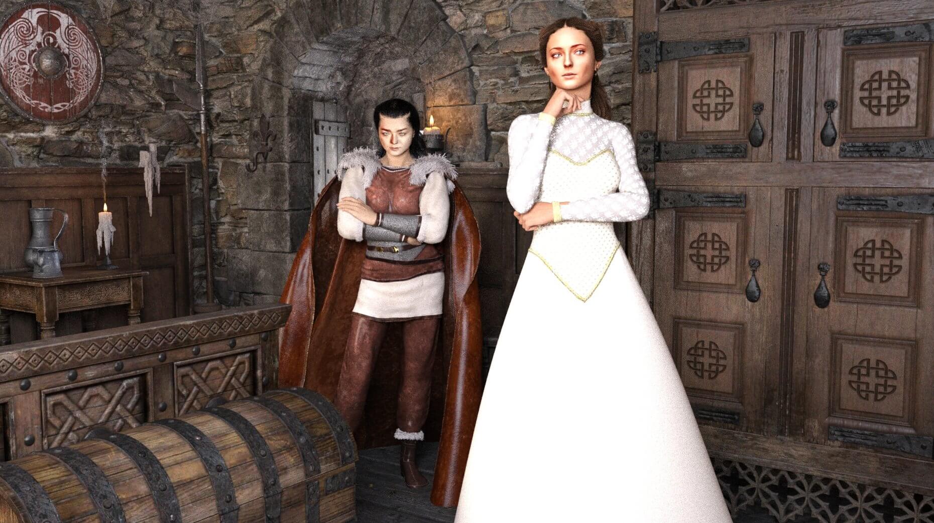 Sansa And Arya Stark 3d Render Digital Art By Westcala1c