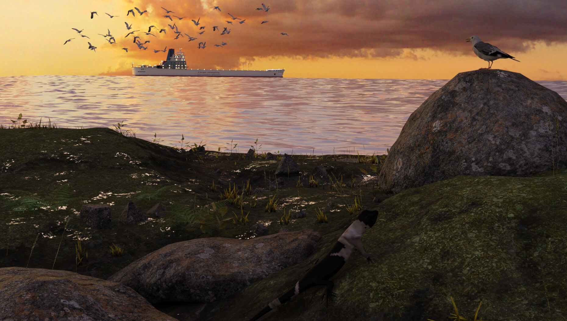 Sea View. 3D Render, Digital Art by westcala1c