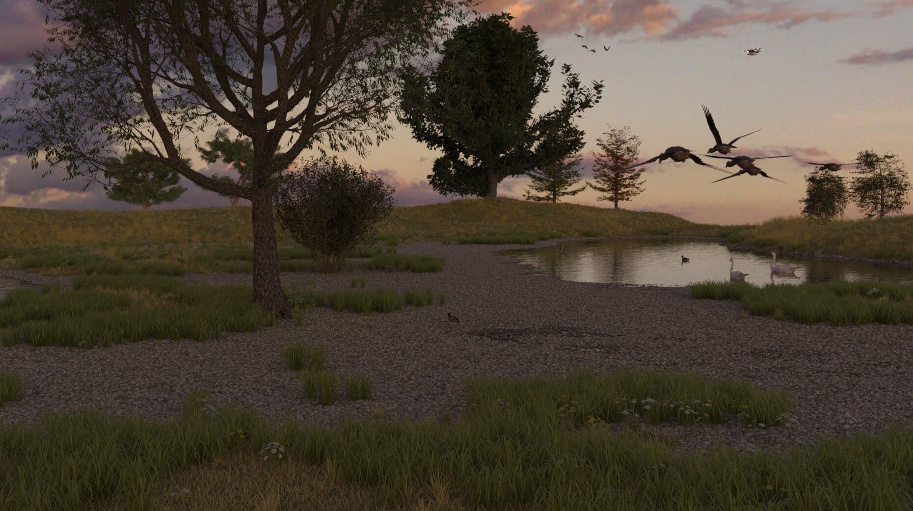 Somewhere at Dusk. 3D Render, Digital Art by westcala1c