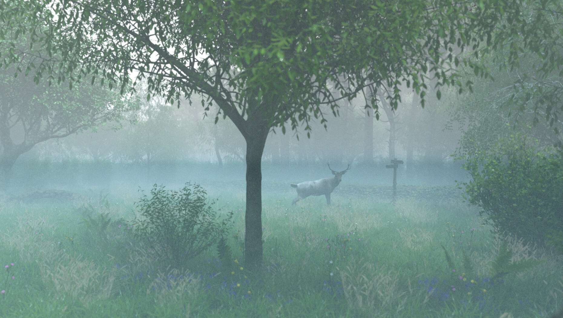 Stag in the Mist. 3D Render | RenderHub Gallery