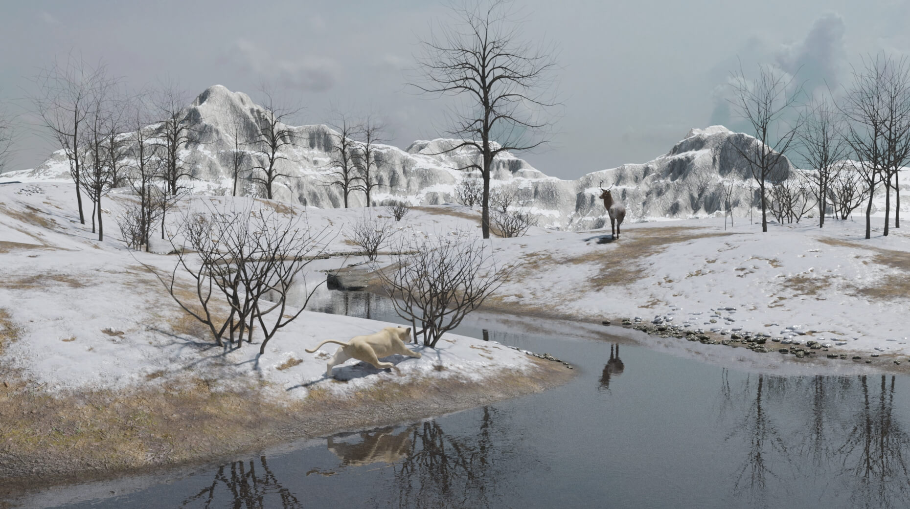 Stalking His Prey. 3D Render, Digital Art by westcala1c