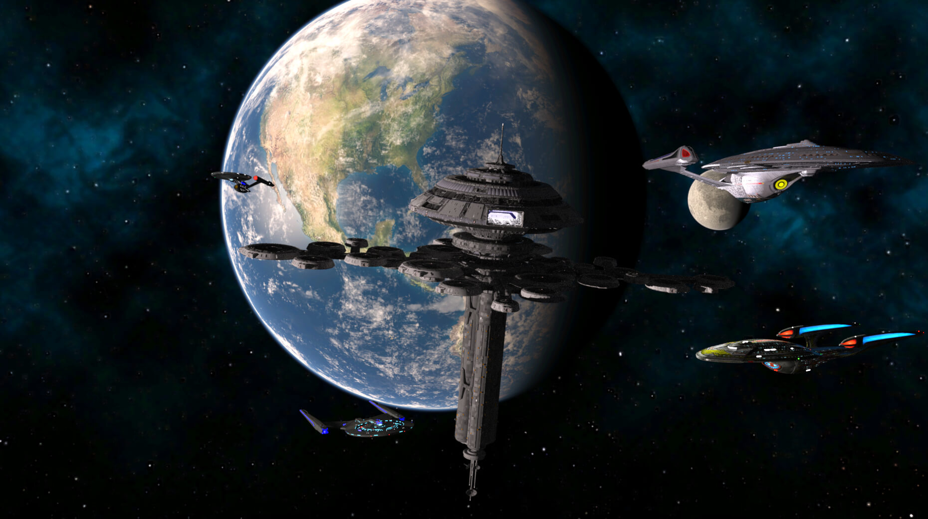 Starfleet Base 3D Render, Digital Art by westcala1c