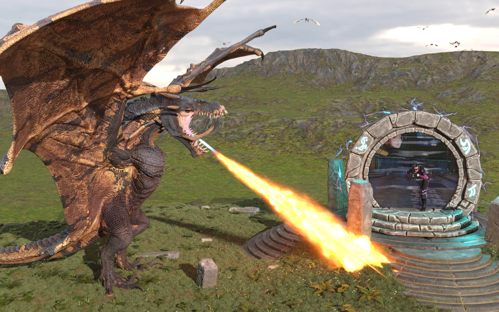 The Dragon World Portal. 3D Render, Digital Art by westcala1c