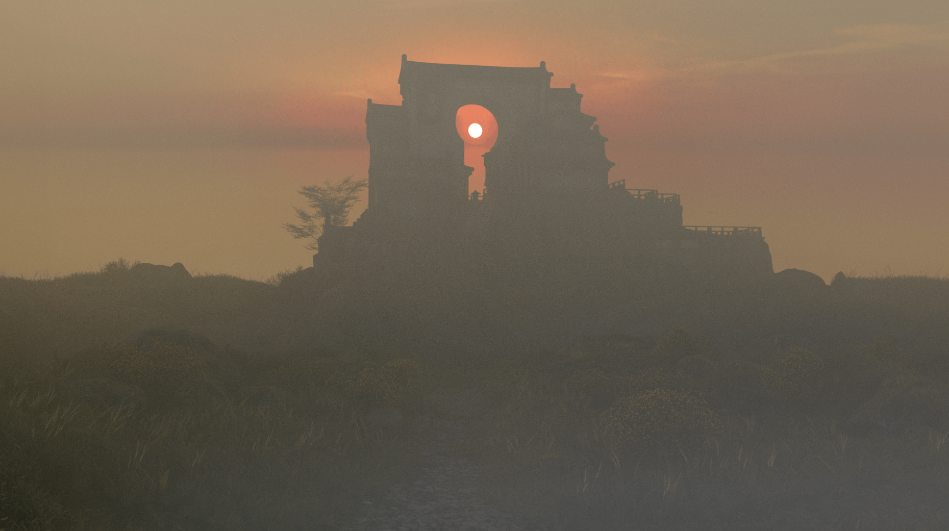 The Misty Sunlit Temple. 3D Render | RenderHub Gallery