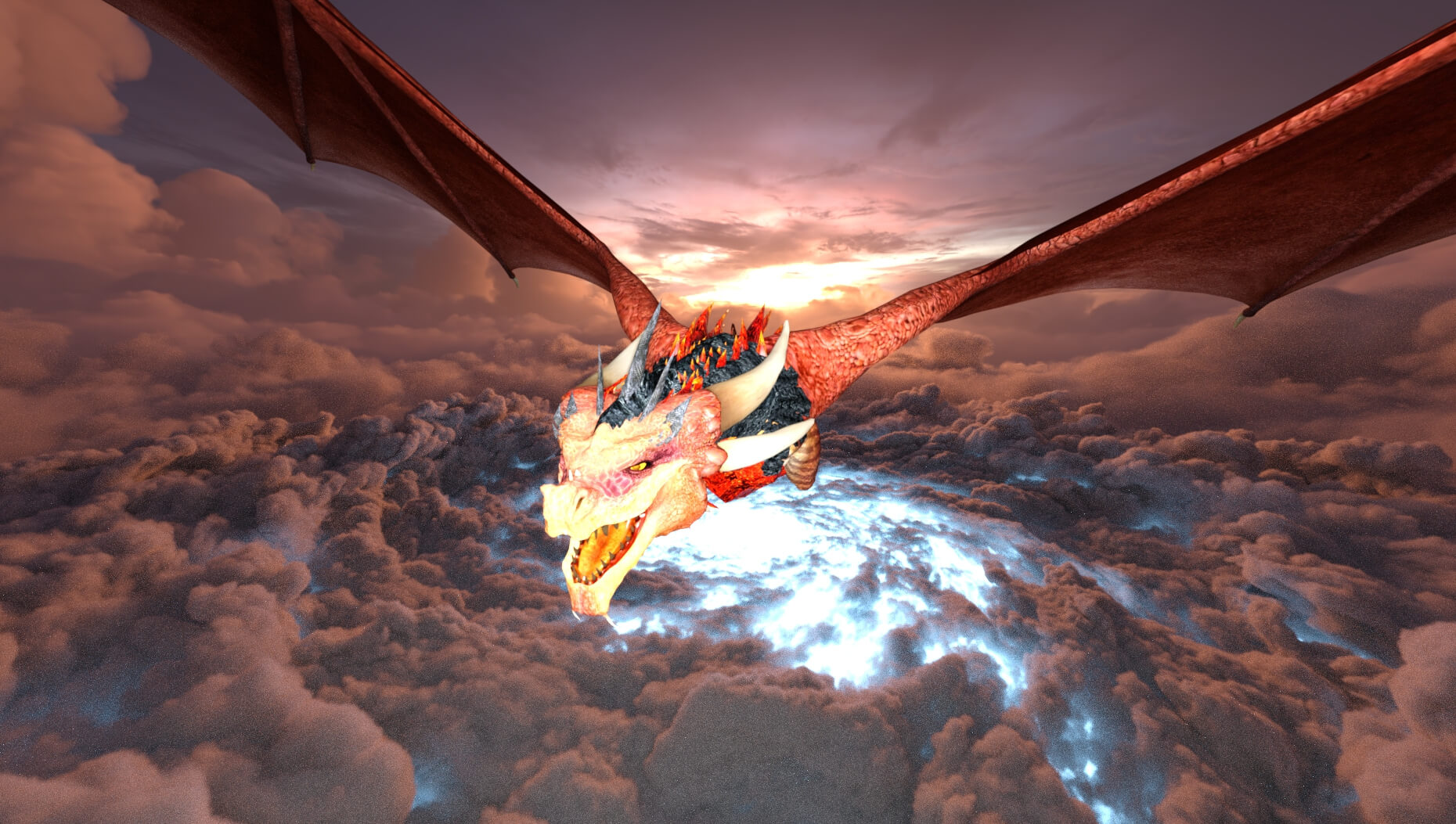 The Tempest Dragon. 3D Render, Digital Art by westcala1c