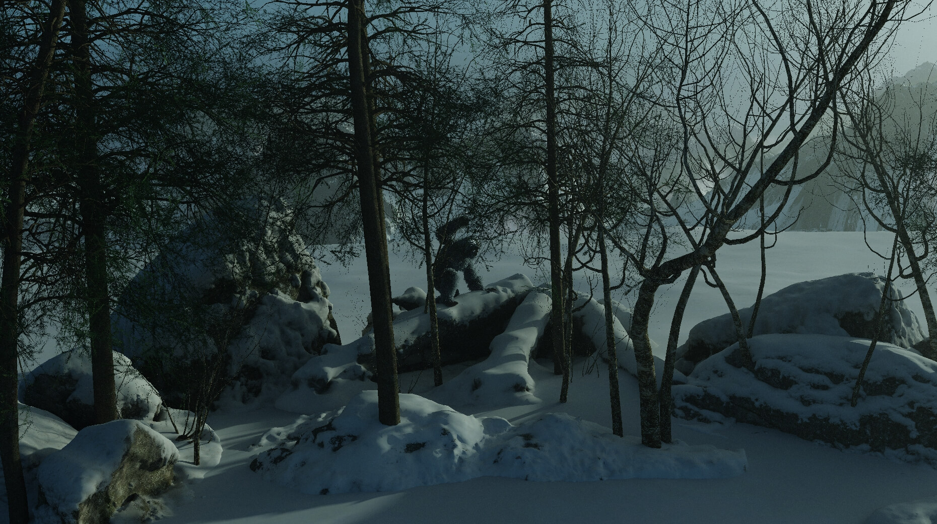 The Yetis Retreat 3D Render, Digital Art by westcala1c