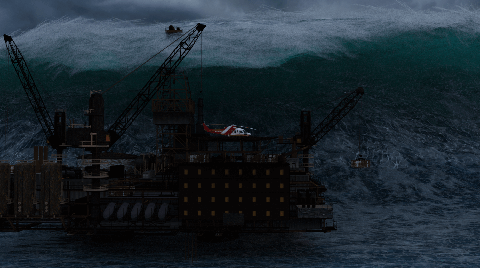 Tsunami 3D Render, Digital Art by westcala1c