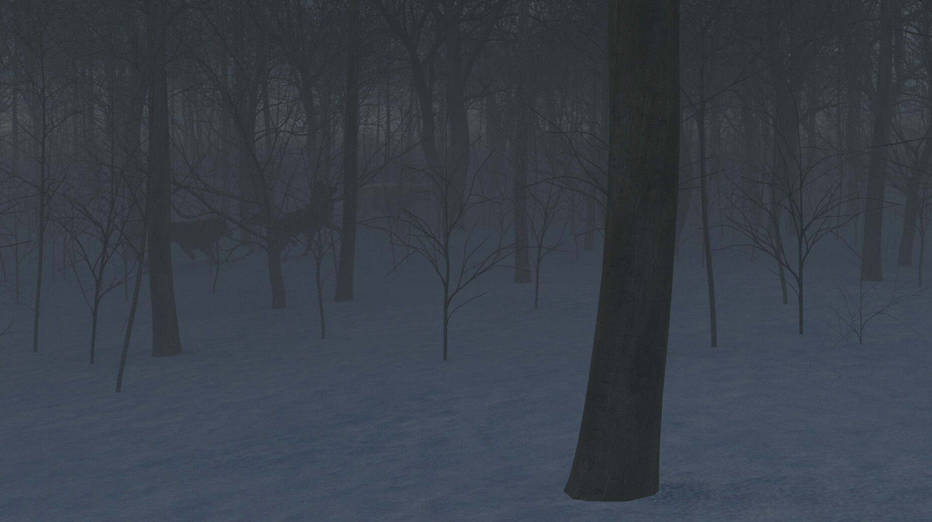 Winter Wolves in the Mist 3D Render, Digital Art by westcala1c