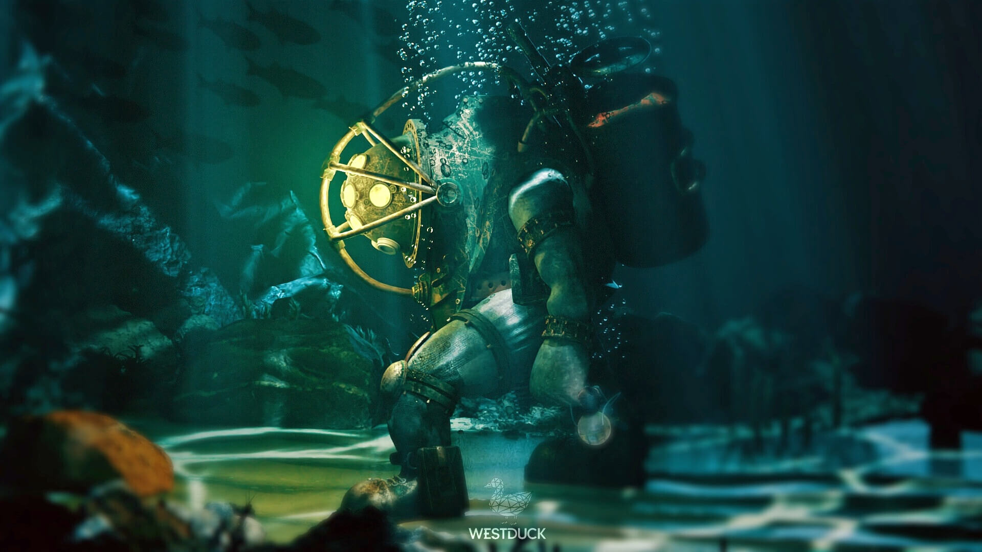 BioShock - Big Daddy 3D Render, Digital Art by WestDuck