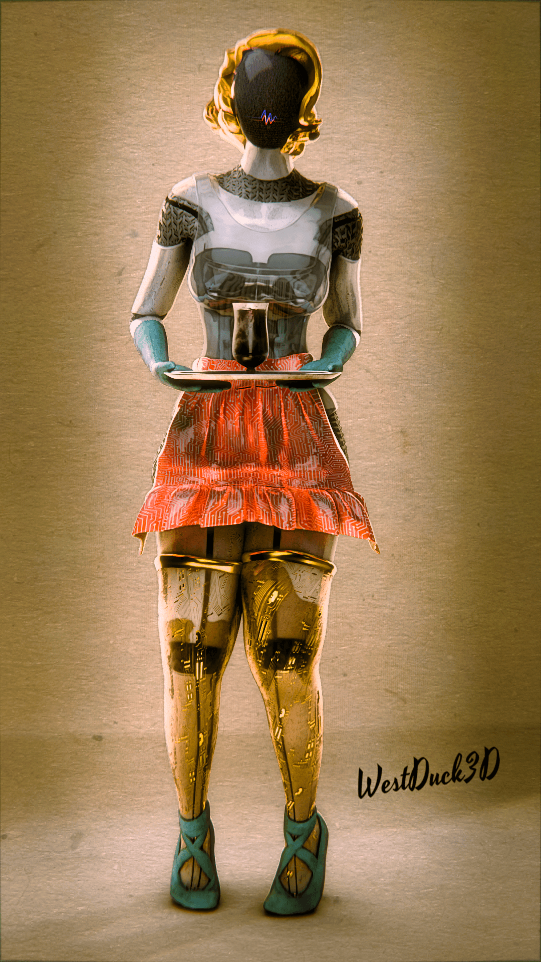 Molly Assistive Care Robot 3D Render, Digital Art by WestDuck