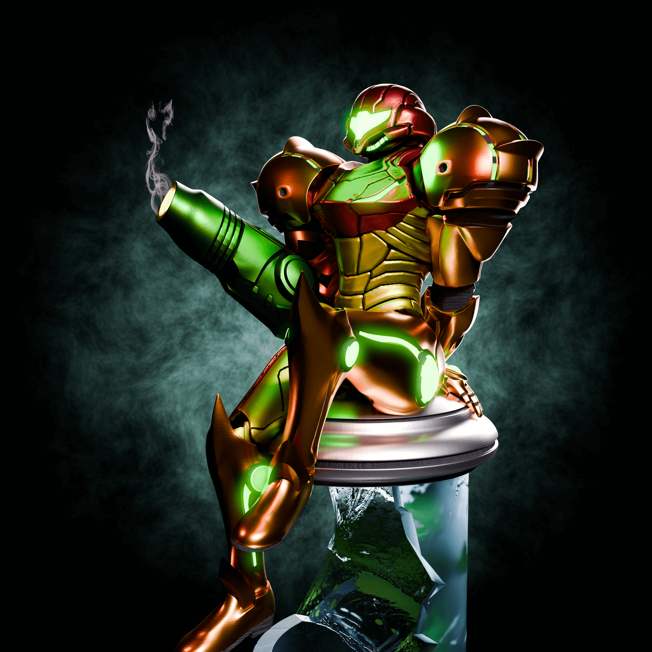 Samus - Metroid Prime 3D Render, Digital Art by WestDuck