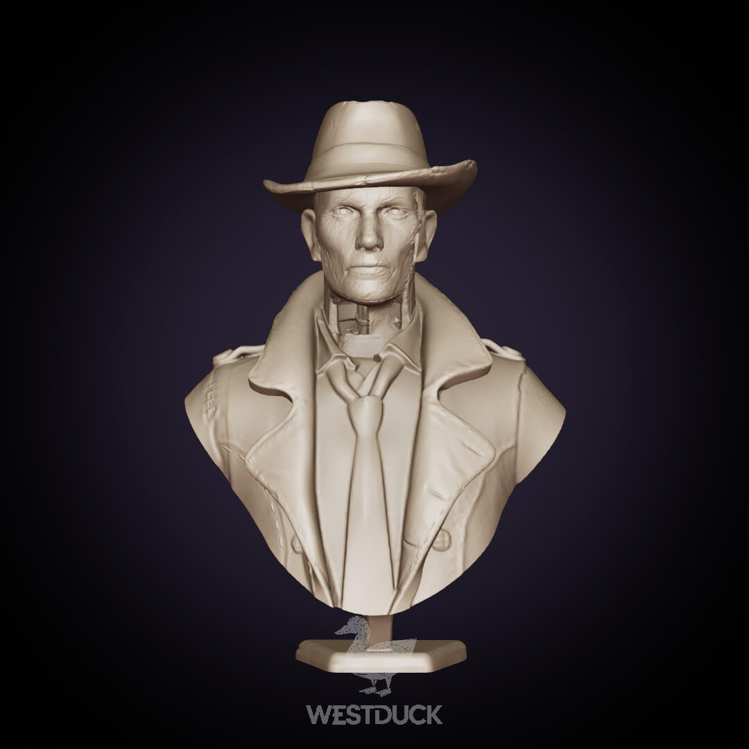 Nick Valentine - Fallout 4 Bust 3D Model by WestDuck