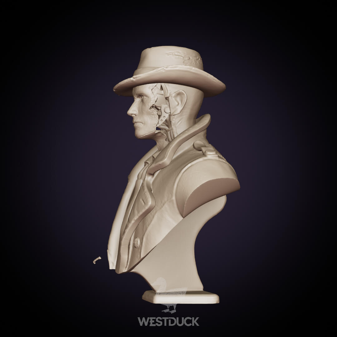 Nick Valentine - Fallout 4 Bust 3D Model by WestDuck