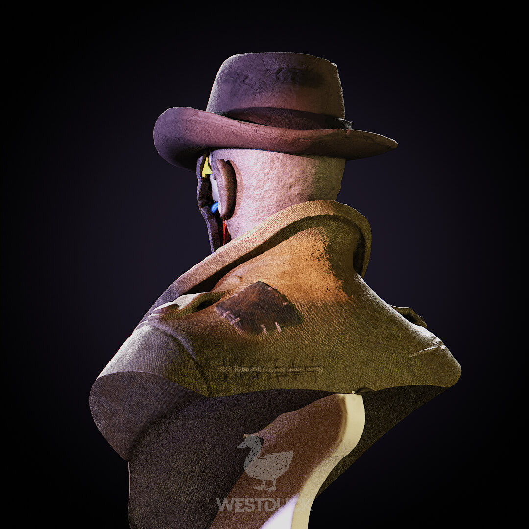 Nick Valentine - Fallout 4 Bust 3D Model by WestDuck