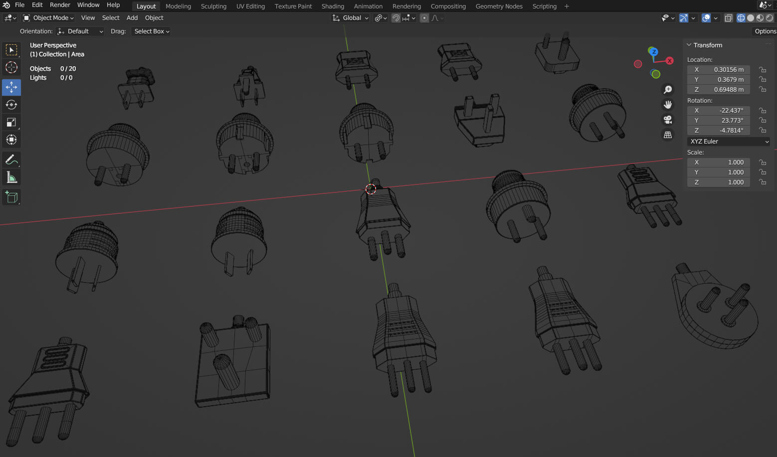 20 Single-Phase Plugs Pack 3D Model by Wh1T3h4Ck5