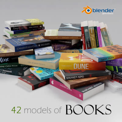 42 Simple Books - Low-Poly 3D Model by Wh1T3h4Ck5