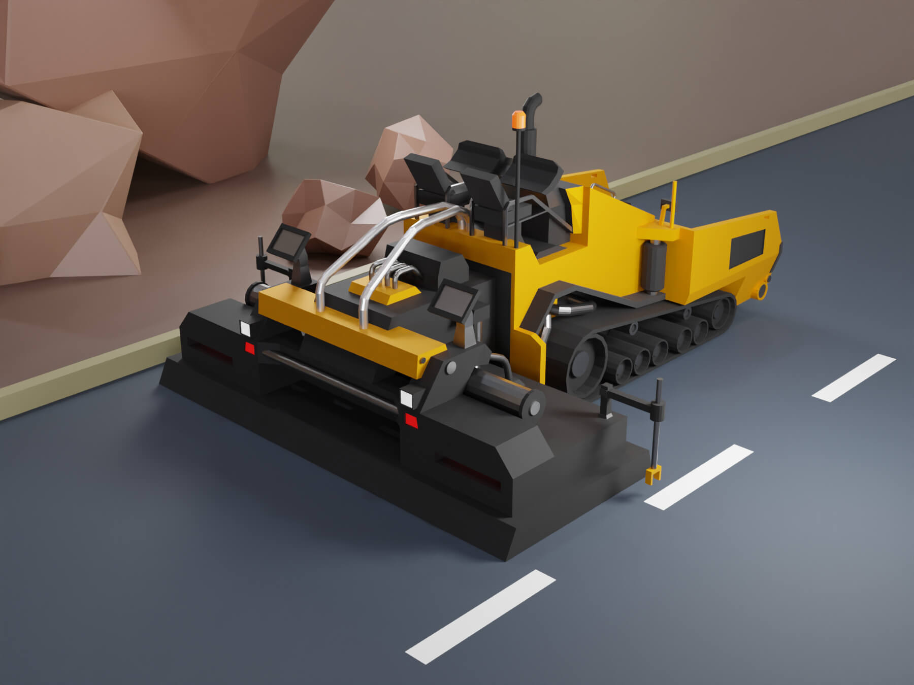 Highway/Road Construction Vehicles - Low-Poly Pack by Wh1T3h4Ck5