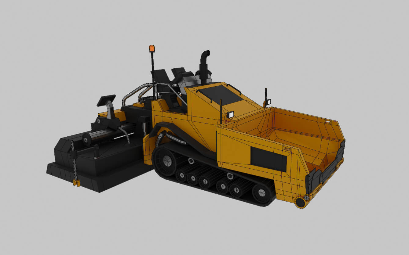 Asphalt Paver - Heavy Vehicle Low-Poly 3D Model by Wh1T3h4Ck5