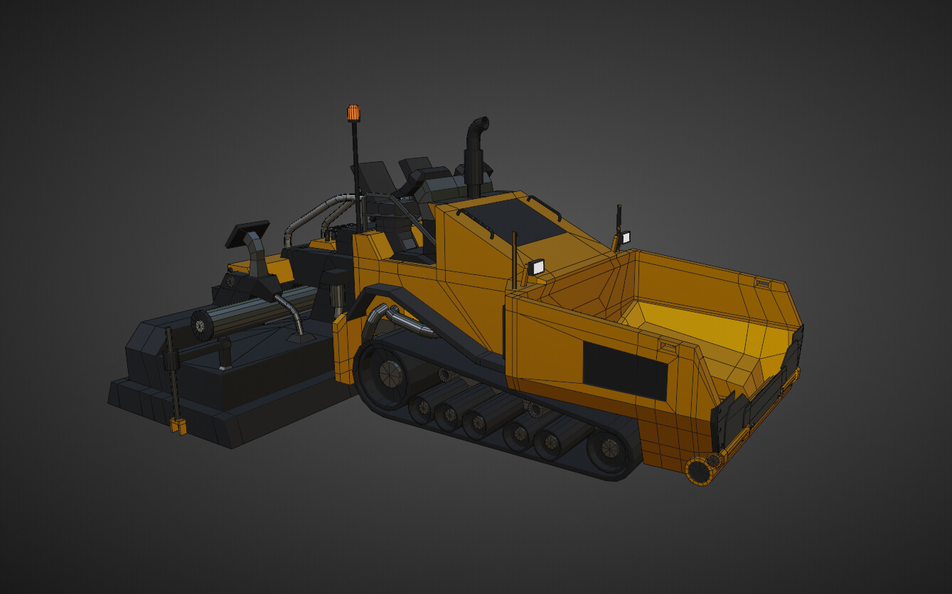 Asphalt Paver - Heavy Vehicle Low-Poly 3D Model by Wh1T3h4Ck5