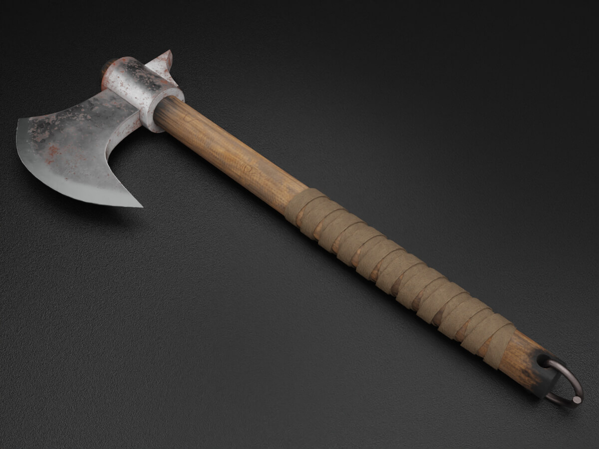 Rusty Battle Axe - 3D Model by Wh1T3h4Ck5