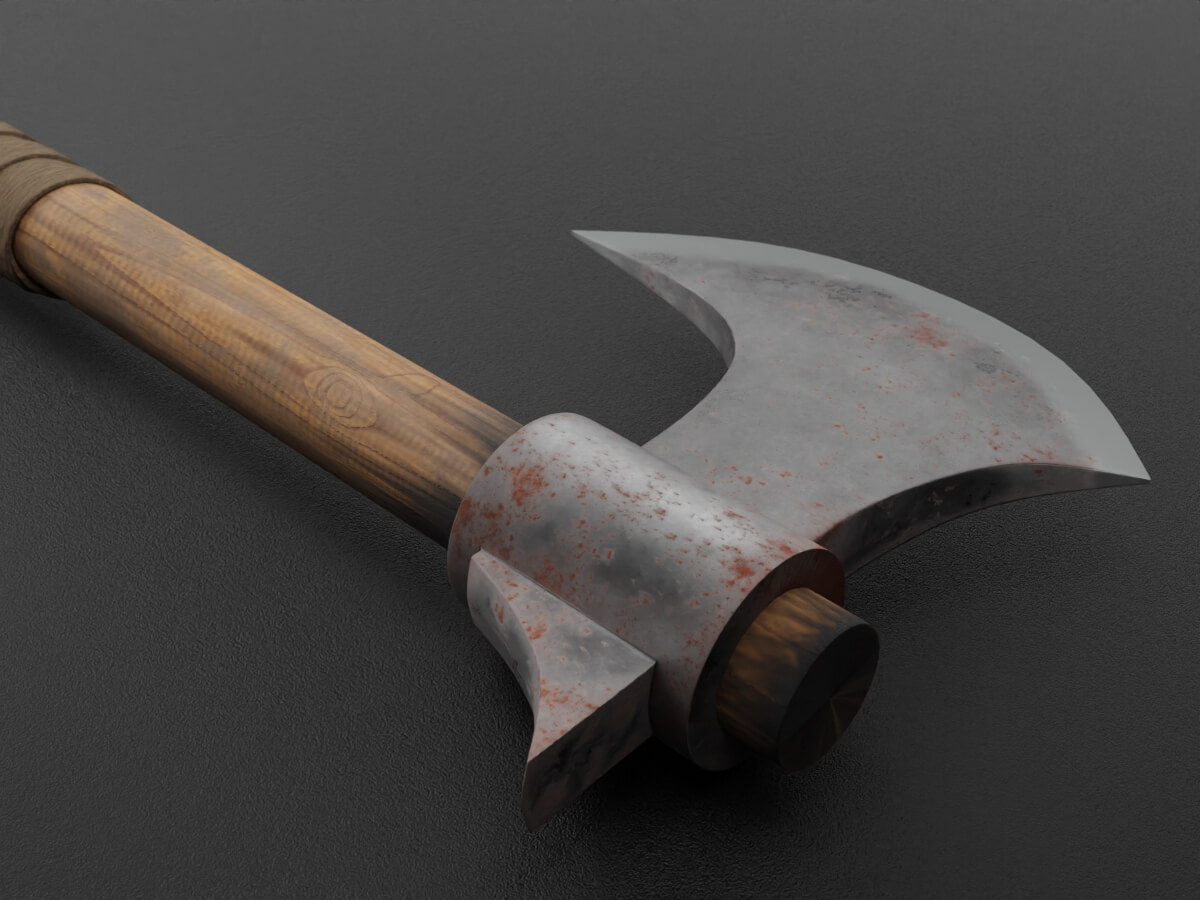 Rusty Battle Axe - 3D Model by Wh1T3h4Ck5