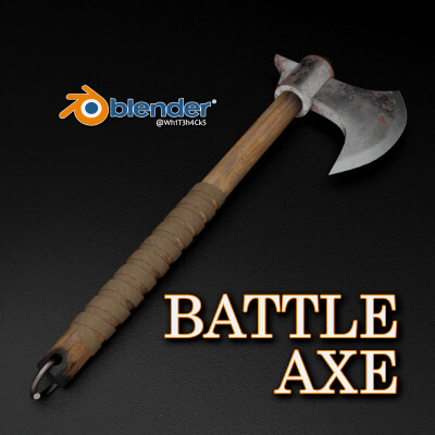 Rusty Battle Axe - 3D Model by Wh1T3h4Ck5