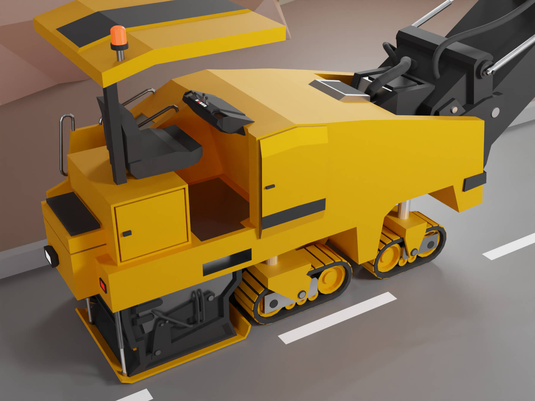 Cold Planer - Heavy Vehicle Low-Poly 3D Model by Wh1T3h4Ck5