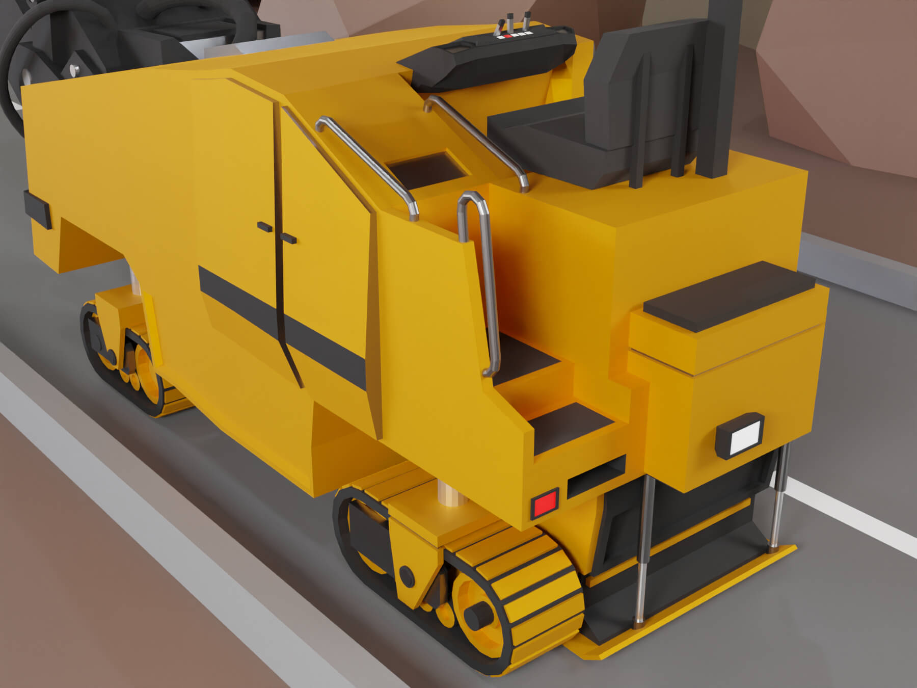 Cold Planer - Heavy Vehicle Low-Poly 3D Model by Wh1T3h4Ck5