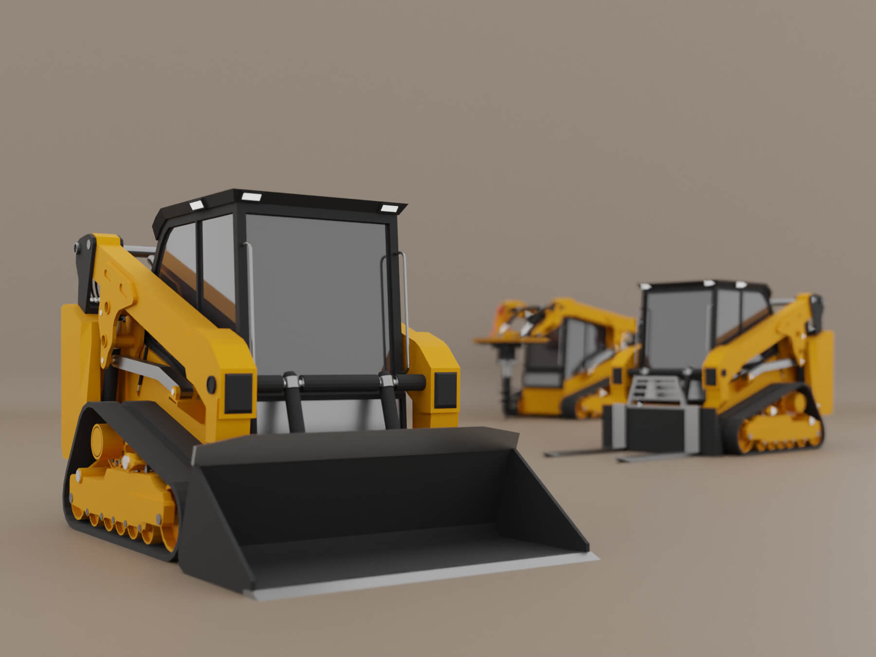 Compact Track Loader - Heavy Vehicle Low-Poly 3D Model by Wh1T3h4Ck5