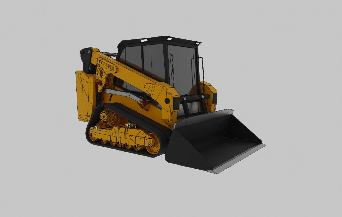 Compact Track Loader - Heavy Vehicle Low-Poly 3D Model by Wh1T3h4Ck5