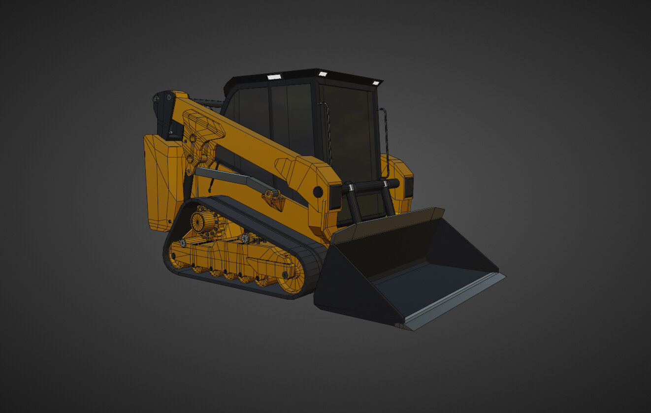 Compact Track Loader - Heavy Vehicle Low-Poly 3D Model by Wh1T3h4Ck5