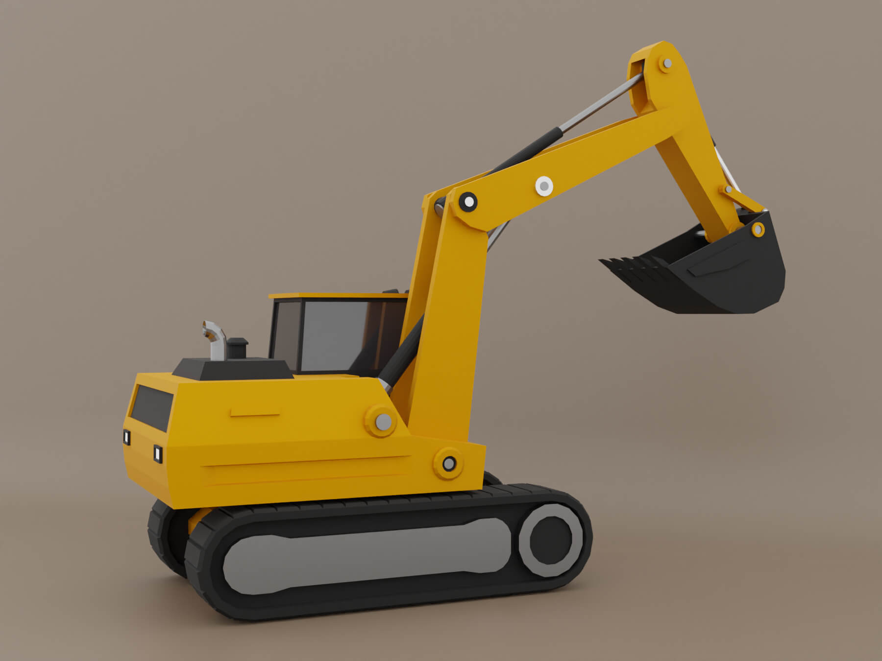 Crawler Excavator - Heavy Vehicle Low-Poly Free 3D Model by Wh1T3h4Ck5