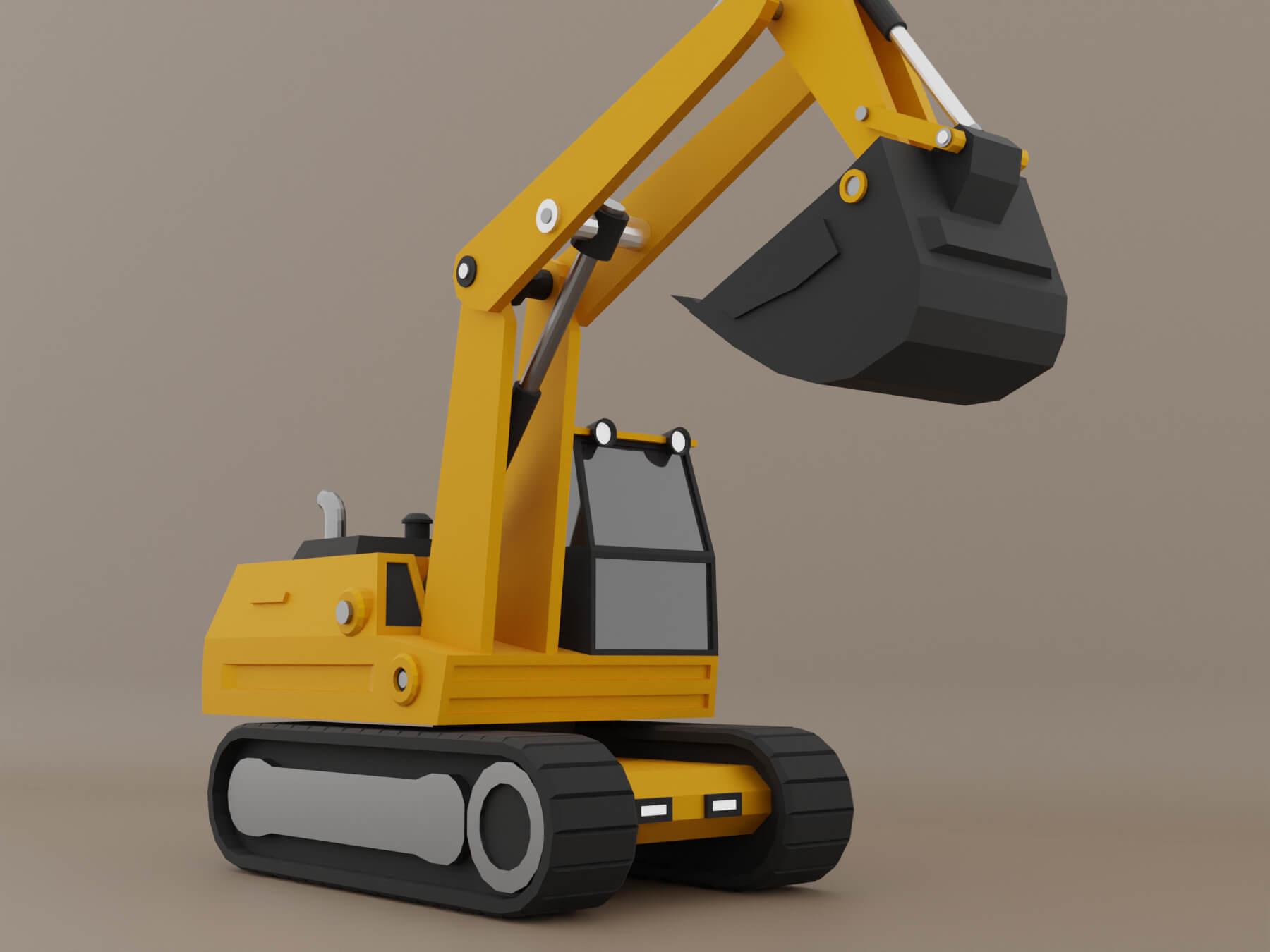 Crawler Excavator - Heavy Vehicle Low-Poly Free 3D Model by Wh1T3h4Ck5
