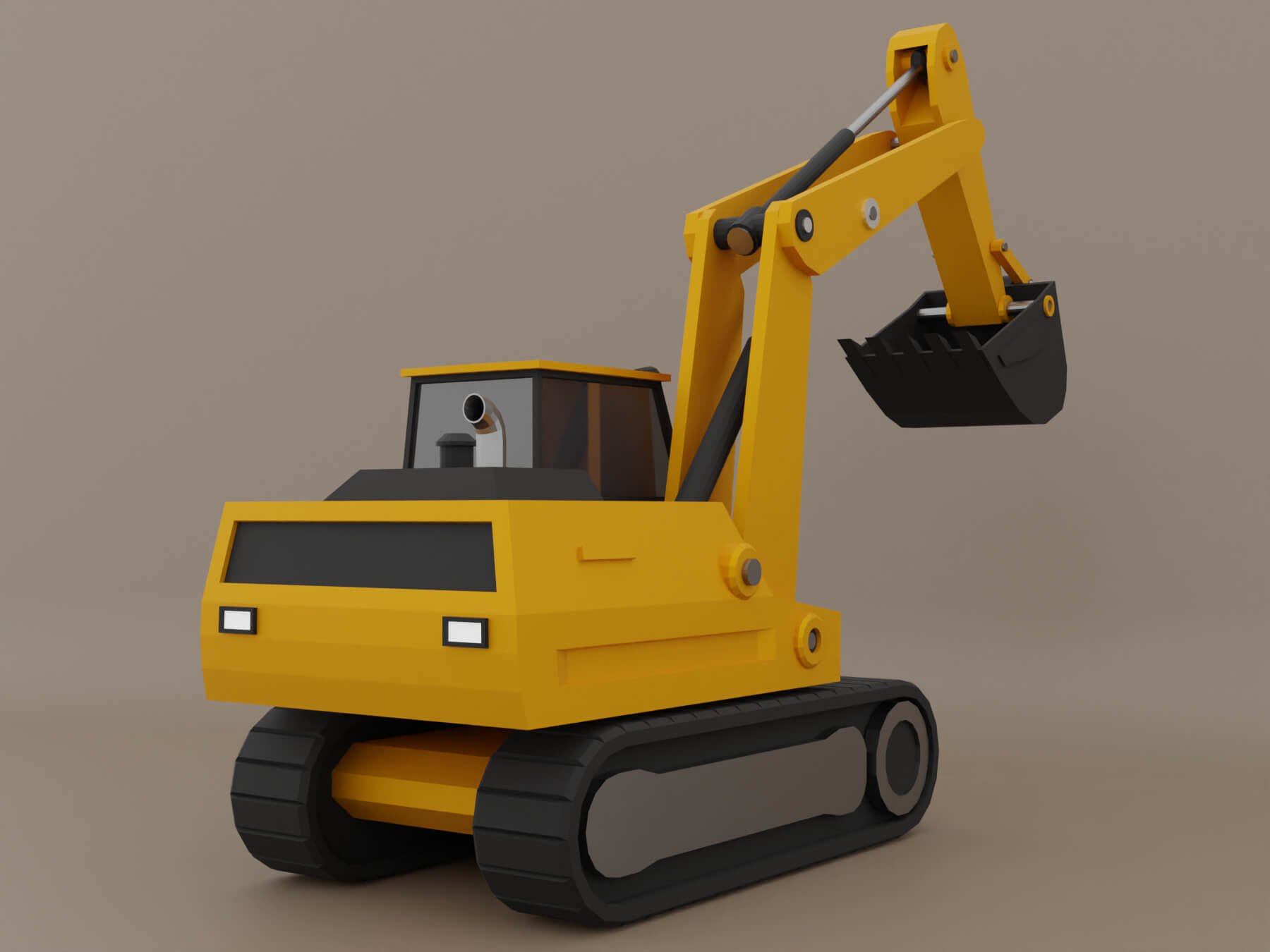 Crawler Excavator - Heavy Vehicle Low-Poly Free 3D Model by Wh1T3h4Ck5