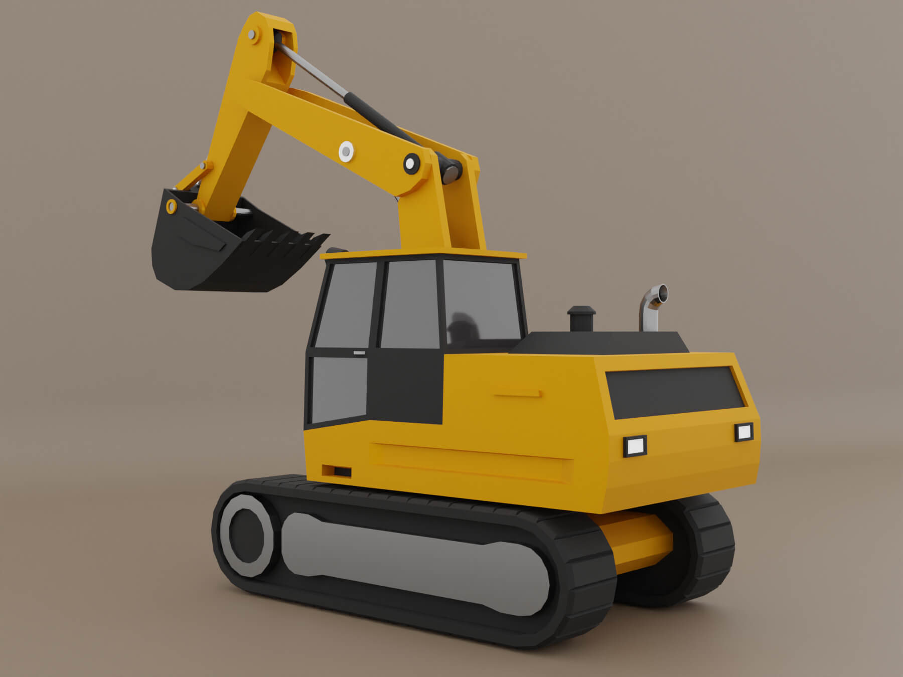 Crawler Excavator - Heavy Vehicle Low-Poly Free 3D Model by Wh1T3h4Ck5