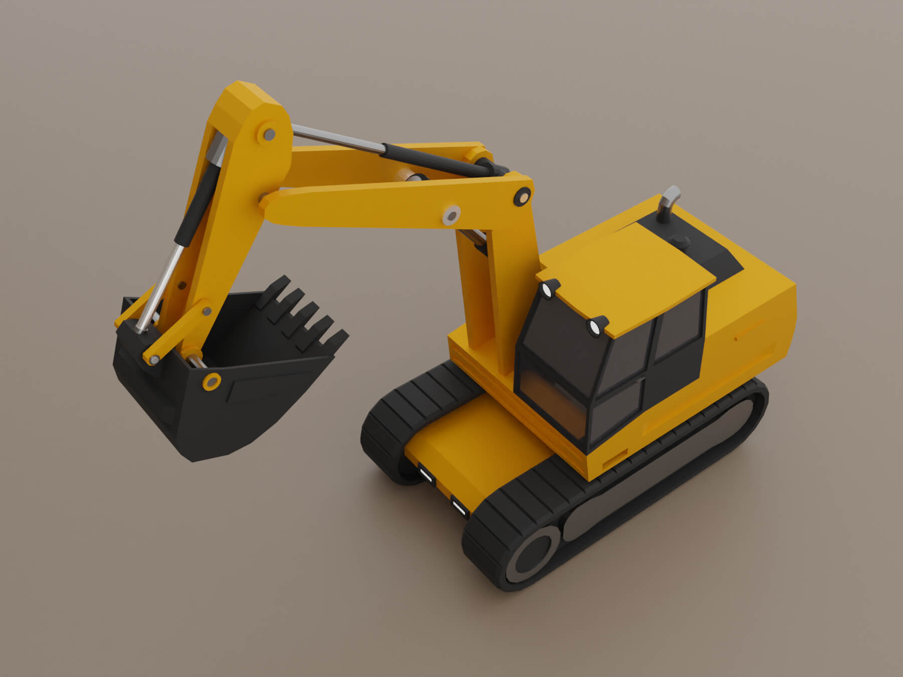 Crawler Excavator - Heavy Vehicle Low-Poly Free 3D Model by Wh1T3h4Ck5