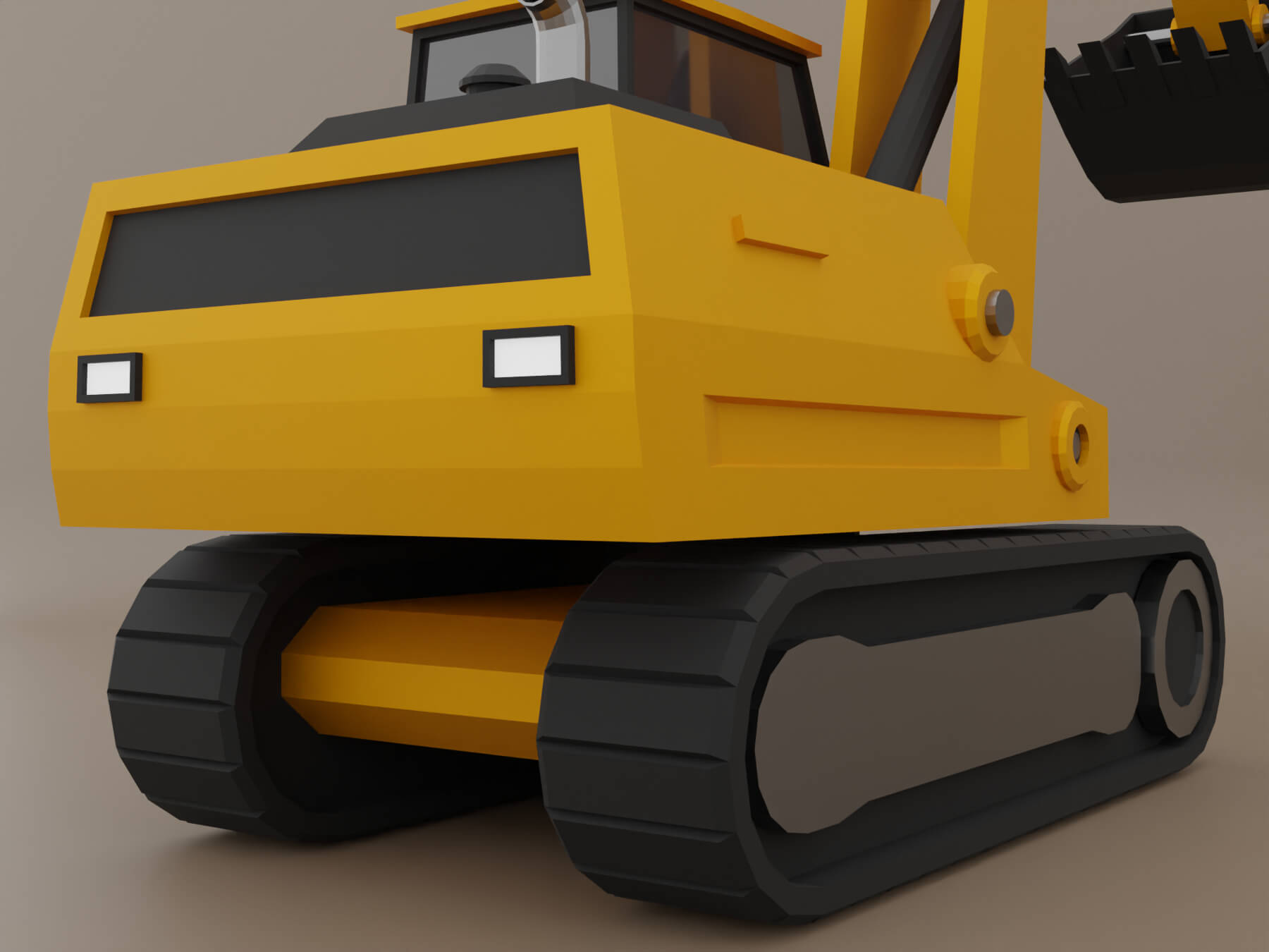 Crawler Excavator - Heavy Vehicle Low-Poly Free 3D Model by Wh1T3h4Ck5