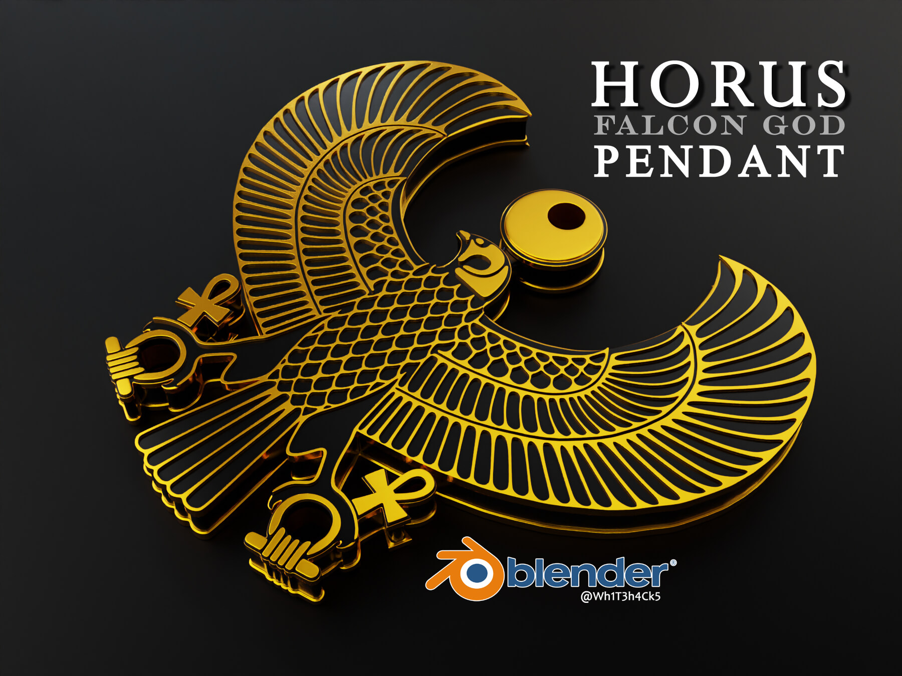 Horus Falcon God Pendant - 3D Model by Wh1T3h4Ck5
