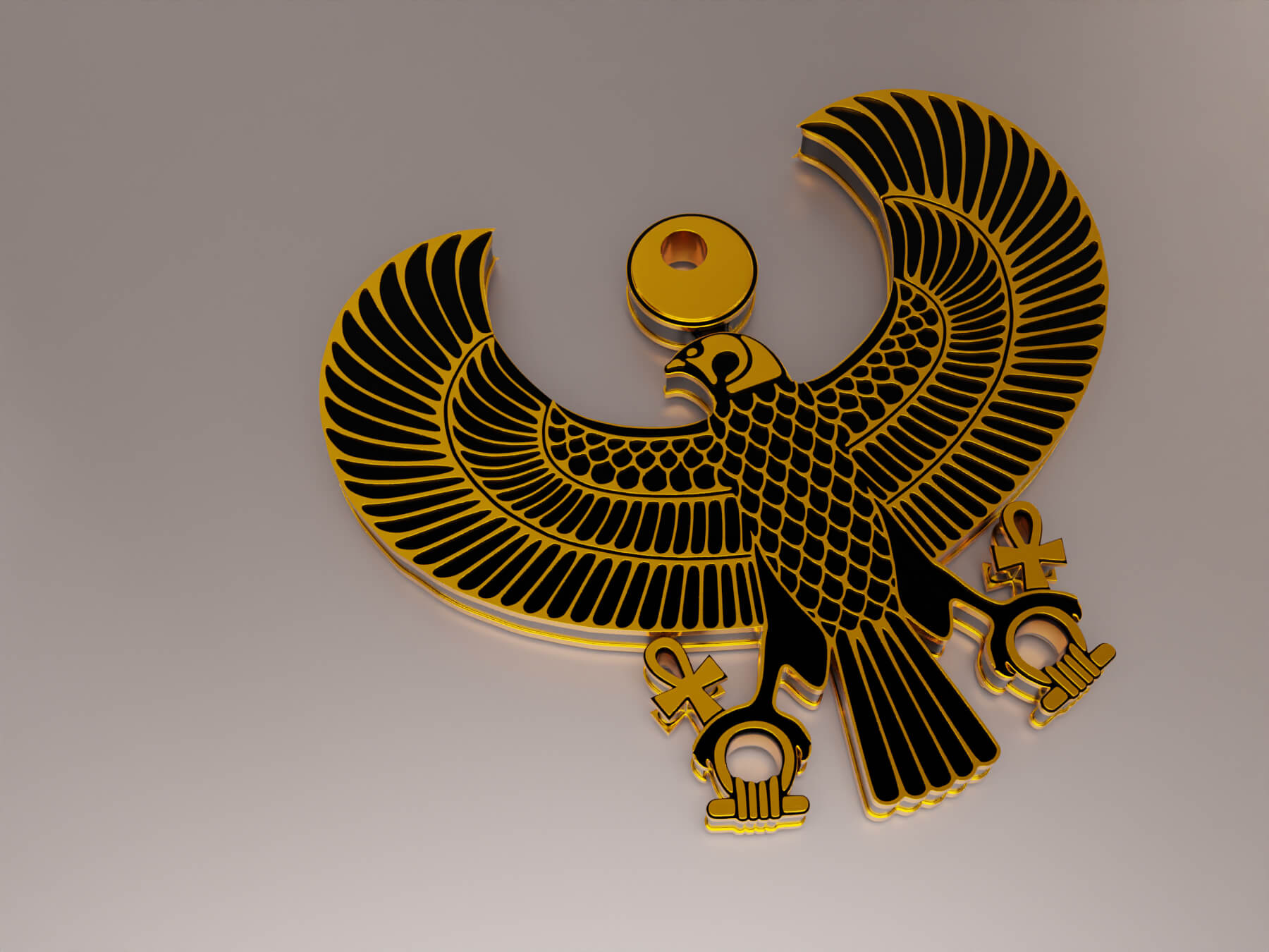 Horus Falcon God Pendant - 3D Model by Wh1T3h4Ck5
