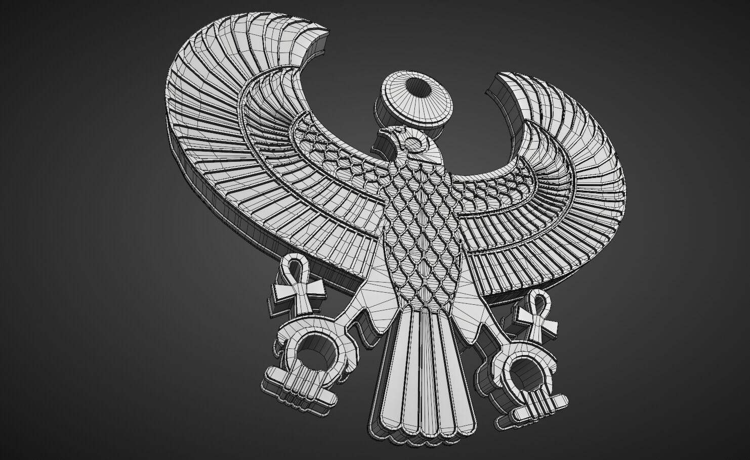 Horus Falcon God Pendant - 3D Model by Wh1T3h4Ck5