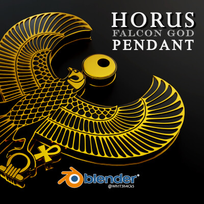 Horus Falcon God Pendant - 3D Model by Wh1T3h4Ck5