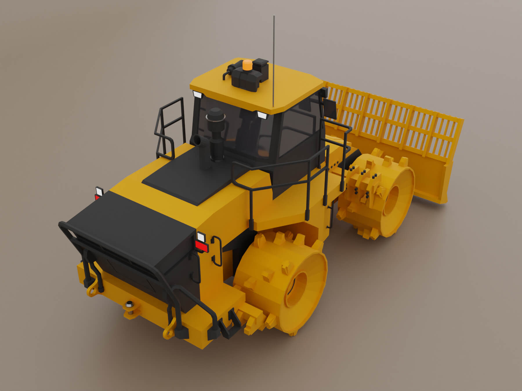 Landfill Compactor - Heavy Vehicle Low-Poly 3D Model by Wh1T3h4Ck5