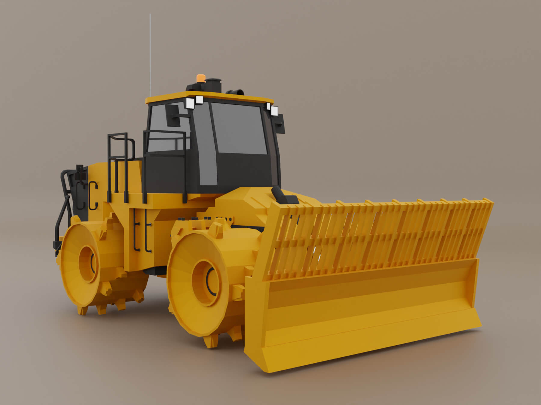 Landfill Compactor - Heavy Vehicle Low-Poly 3D Model by Wh1T3h4Ck5