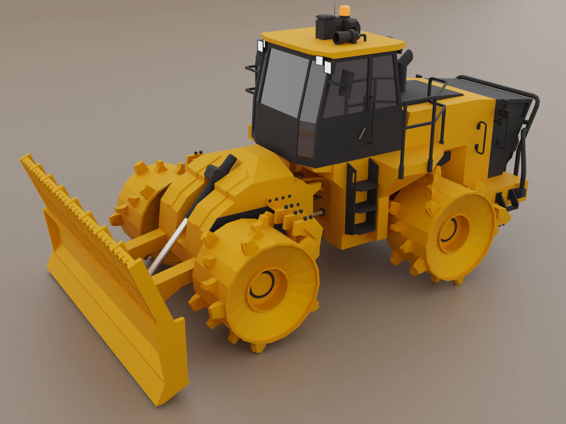 Landfill Compactor - Heavy Vehicle Low-Poly 3D Model by Wh1T3h4Ck5