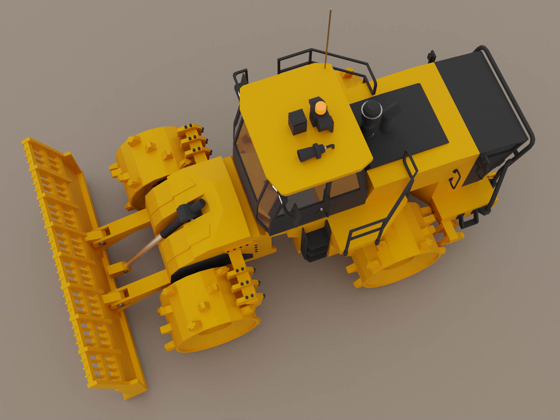 Landfill Compactor - Heavy Vehicle Low-Poly 3D Model by Wh1T3h4Ck5