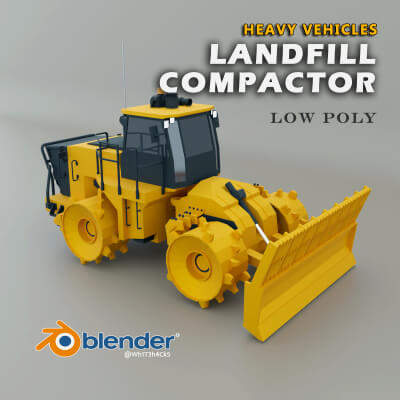 Landfill Compactor - Heavy Vehicle Low-Poly 3D Model by Wh1T3h4Ck5