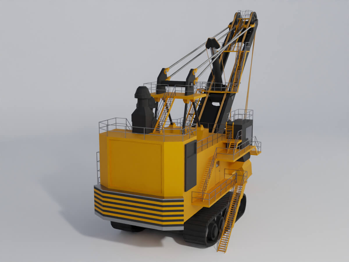 Rope Shovel - Heavy Vehicle Low-Poly 3D Model by Wh1T3h4Ck5
