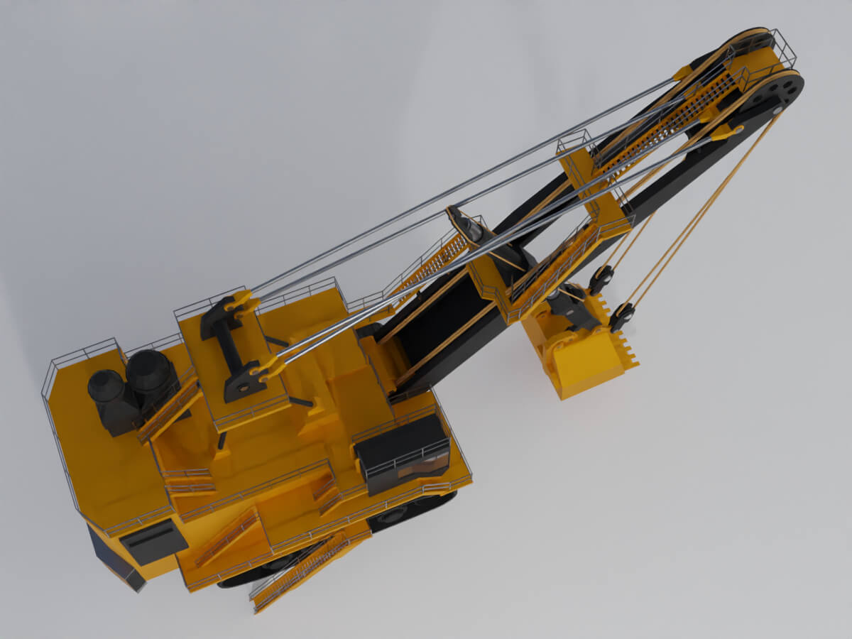 Rope Shovel - Heavy Vehicle Low-Poly 3D Model by Wh1T3h4Ck5