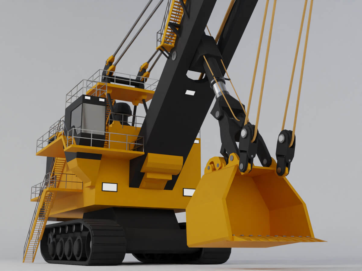 Rope Shovel - Heavy Vehicle Low-Poly 3D Model by Wh1T3h4Ck5